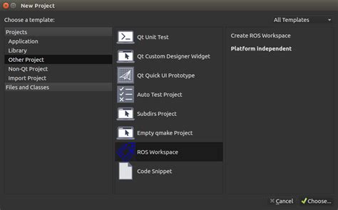 how to import a ros workspace — ros qt creator plug in documentation