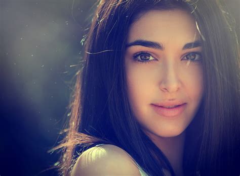 Wallpaper Face Women Model Smiling Blue Black Hair Nose