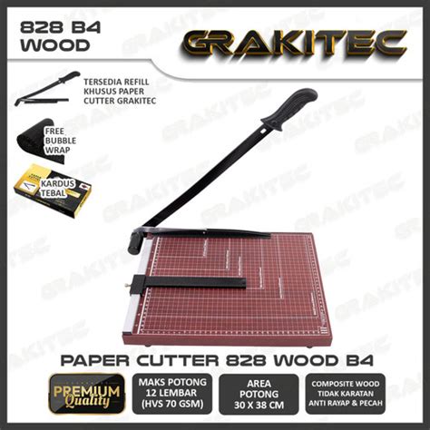 Jual Paper Cutter F4 B4 Alat Potong Kertas Grakitec 828 B4 Premium