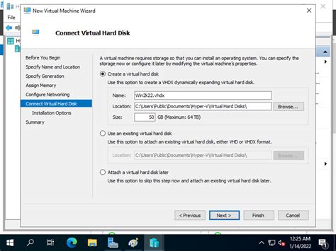 Windows Server 2022 Hyper V Create Virtual Machine Windows