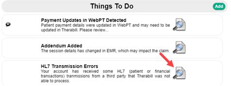 healthcheck hl7 transmission errors therabill