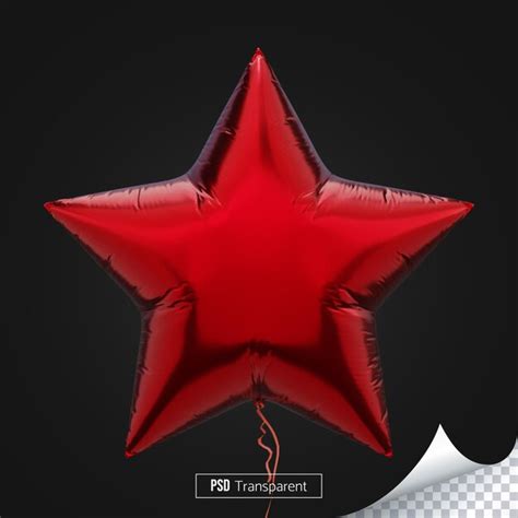 Premium Psd Foil Balloon Icon Star Shaped Red Balloon 3d Rendering