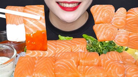 Asmr Salmon 연어회 먹방 No Talking Eating Sounds Mukbang Youtube