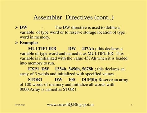 8086 microprocessor assembler directives pdf