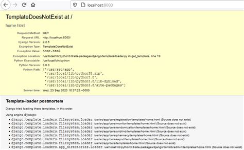 django docker error in path for serving templates