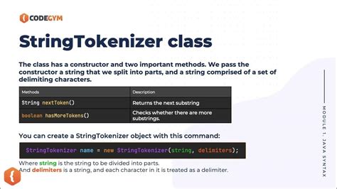 stringtokenizer in java codegym university course youtube