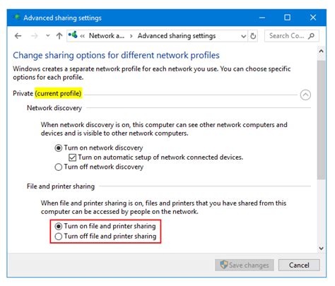 How To Turn On Off File And Printer Sharing In Windows 10 8 7