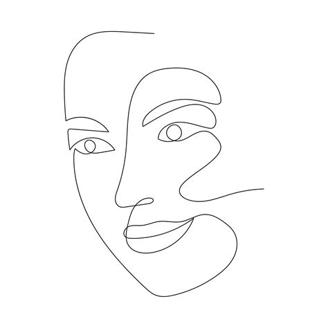 Premium Vector Continuous Line Drawing Of Portrait Of A Beautiful