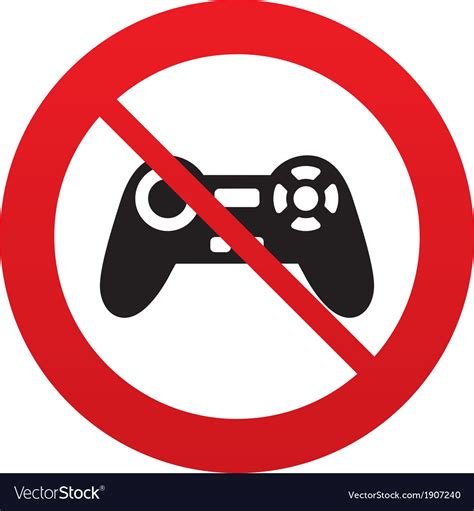 Dont Play Joystick Sign Icon Video Game Symbol Vector Image