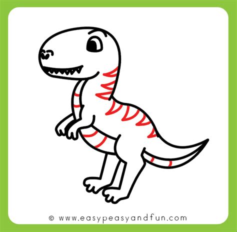 How To Draw A Dinosaur Step By Step Drawing Tutorial Easy Peasy And Fun