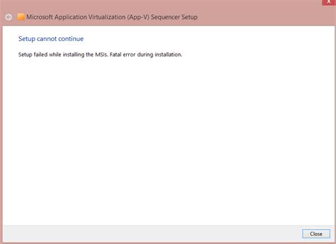 app v 5 1 sequencer fails to install with fatal error application