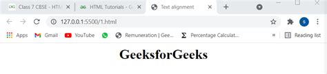 how to align text in html geeksforgeeks