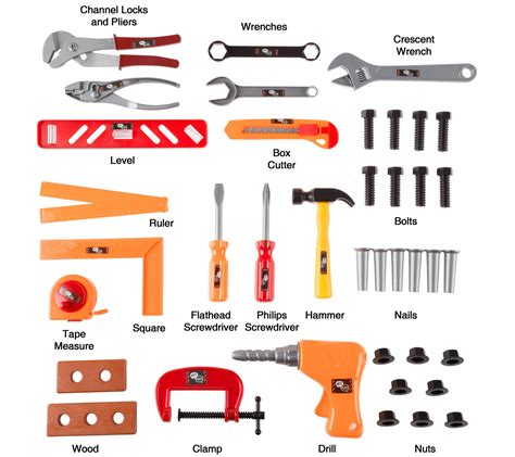 Hey] Play] 40 Piece Toy Tool Box Set