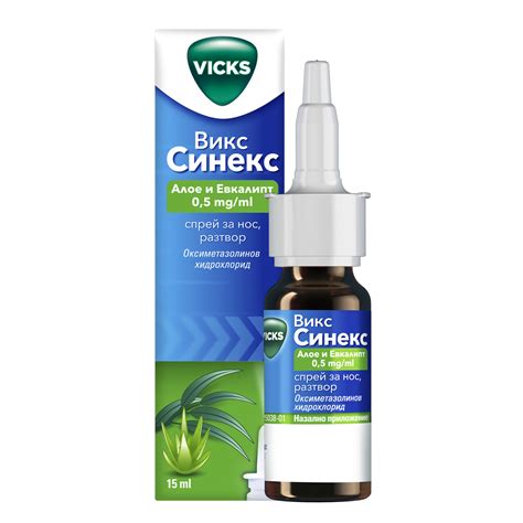 Викс Синекс спрей за нос с Алое и Евкалипт 15 Ml Аптеки 36 6