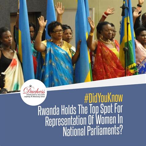 Didyouknow Rwanda Holds The Top Spot For Representation Of Women In