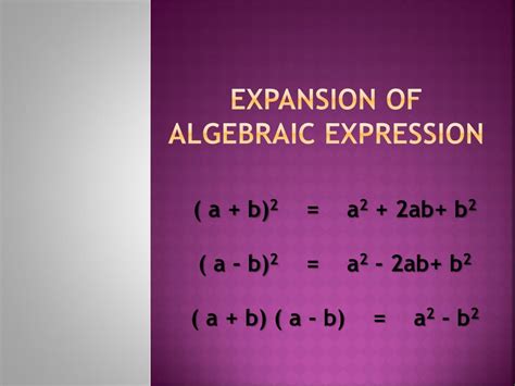 ppt topic basic algebra expansion and factorisation of algebraic