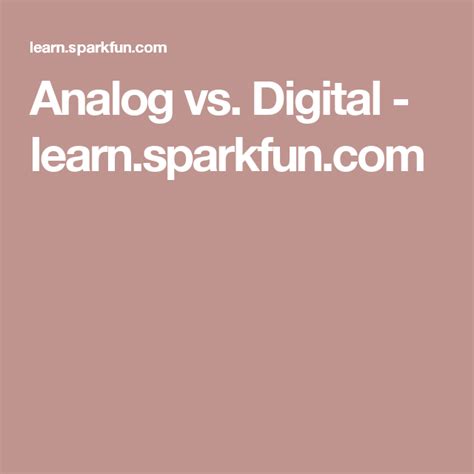 analog vs digital digital analog tutorial