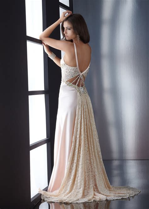 Pale Pink A Line Spaghetti Straps And Sweetheart V Back High Slit Sweep