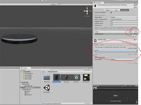 animation issue blender to unity default take modelling and