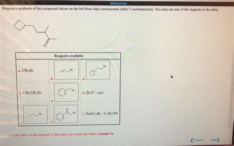 Solved Propose A Synthesis Of The Compound Below On The Left