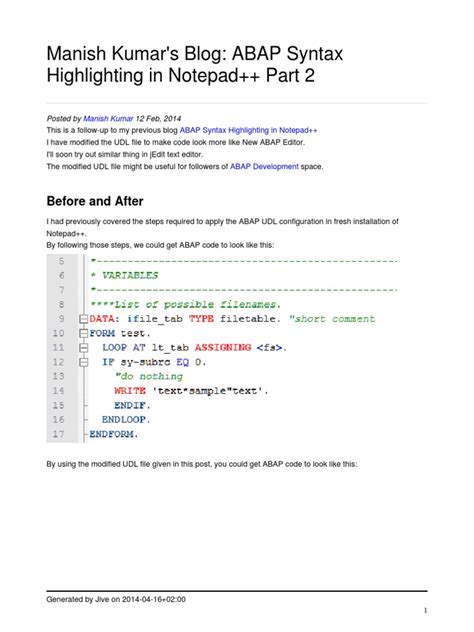 abap syntax highlighting in notepad part 2 xml wiki