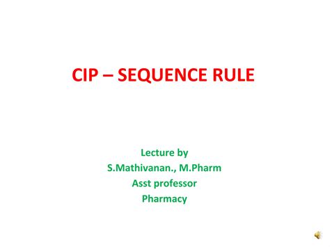 Cip Rule Or Sequence Rule Ppt Free Download