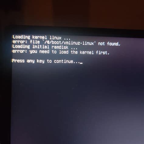 system won t boot because boot vmlinuz linux not found newbie