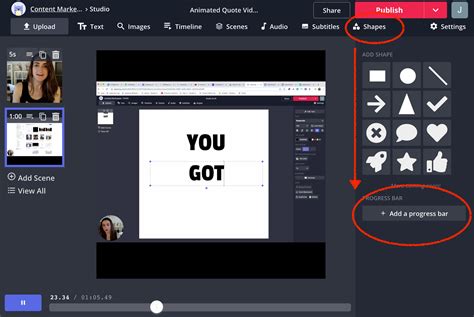 how to add an animated progress bar on a video