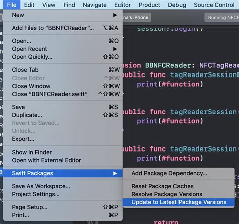how to update swift package imported to xcode project via swift package