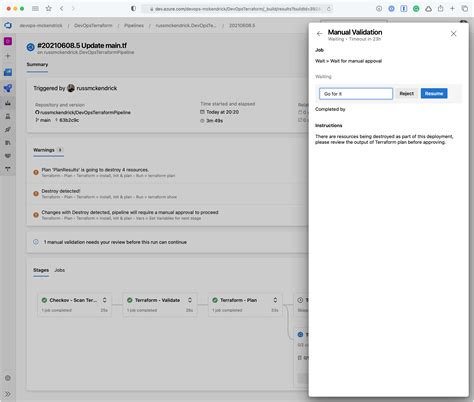 azure devops terraform pipeline with checkov and approvals