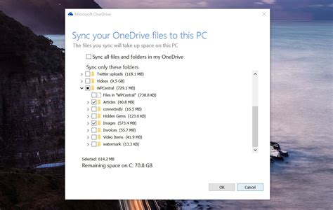 How To Select Which Onedrive Folders To Sync In Windows 10 Windows