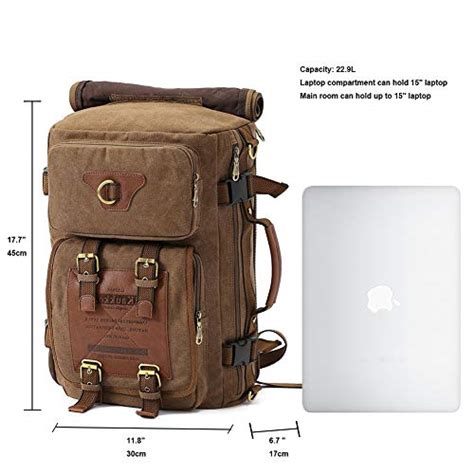 Kaukko Outdoor Travel Men Backpack Hiking Camping Canvas Rucksack