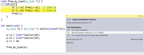 c why is vs2013 complaining about using uninitialized memory