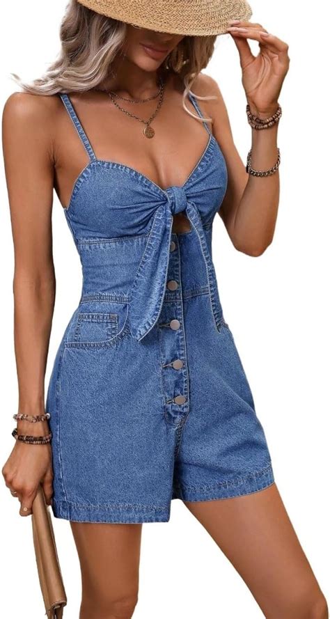 Eseico Womens Spaghetti Strap Sleeveless Knot Front Button