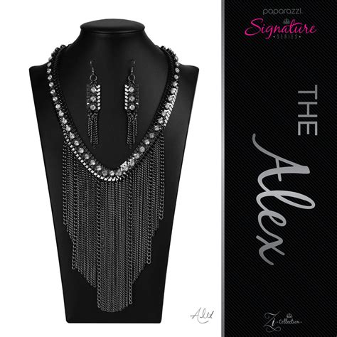 Paparazzi The Alex 2020 Zi Collection Black Gunmetal Fringe White Rh