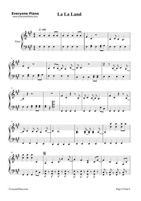 La La Land Demi Lovato五线谱预览1 钢琴谱文件（五线谱、双手简谱、数字谱、midi、pdf）免费下载