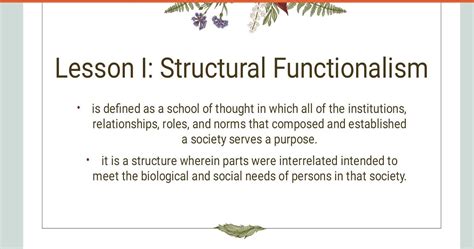 Explanition Of Structural Functionalism Brainly Ph