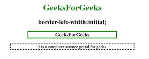css border left width property geeksforgeeks