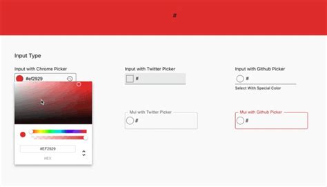 color picker library for react default react or mui compatible