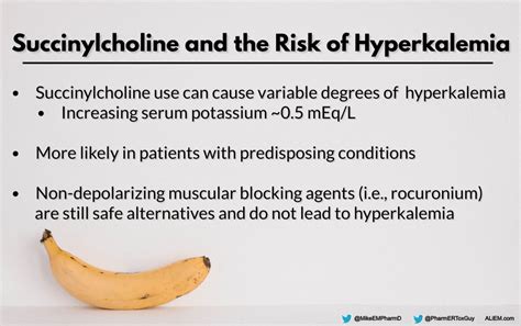 Use Of Succinylcholine And The Risk Of Hyperkalemia