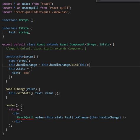 jsx element type reactquill does not have any construct or call