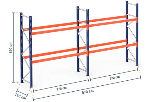 5 7 M Pallet Rack Pr9000 110 Cm Deep 2 5 M High 2 Levels For 18
