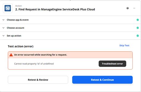 manageengine servicedesk plus cloud “cannot read property id of