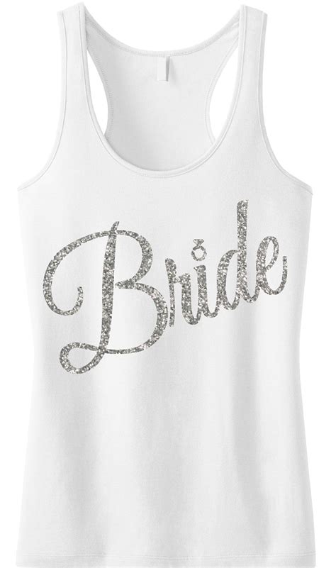 Bride Silver Glitter Cursive Tank Top Nobullwoman Apparel
