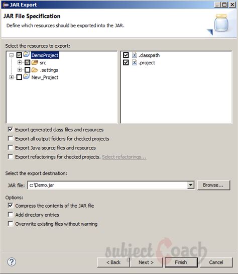 exporting projects to jar files in eclipse beginners guide to eclipse ide