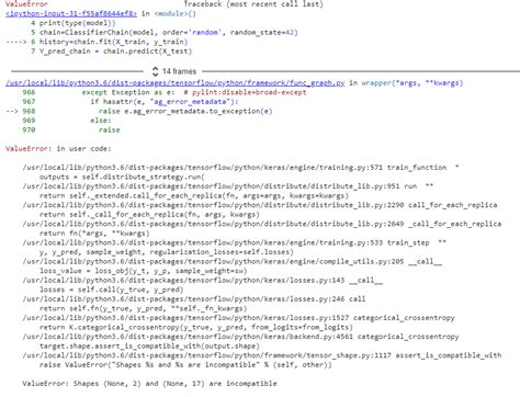 python error in fit method of scikit learn chain