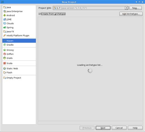 intellij new project maven archetype list empty stack overflow