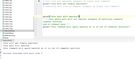 comments in python programming sharp tutorial