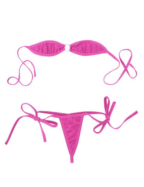 Buy Msemiswoman Sexy Two Piece Bikini Thong Swimsuit Tie Side Micro