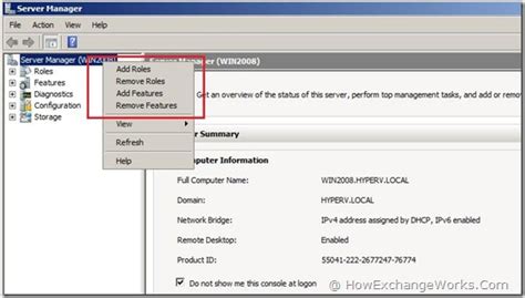 server manager in 2008 r2…